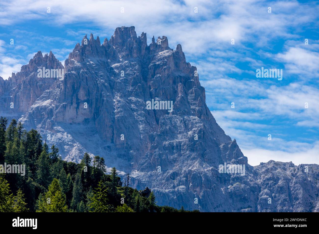 Dolomites mountains rocky peaks scenic landscape. Alpine summits in the ...