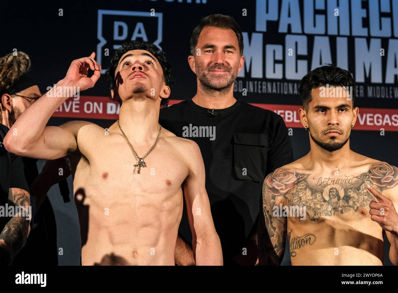 Las Vegas, USA. 5th Apr, 2024. Steven Navarro (left) and Jose Lopez ...