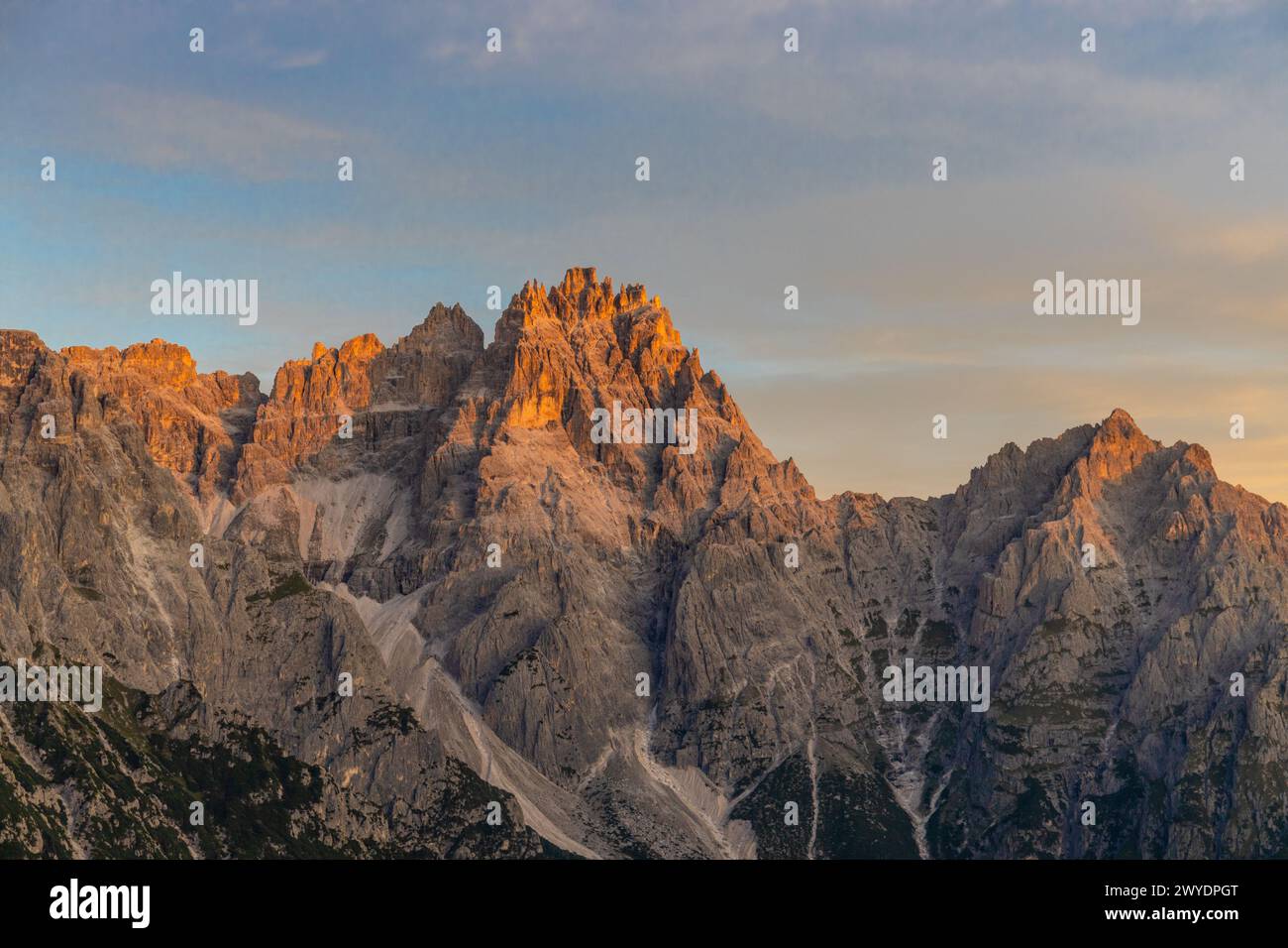 Dolomites mountains rocky peaks scenic landscape. Alpine summits in the ...