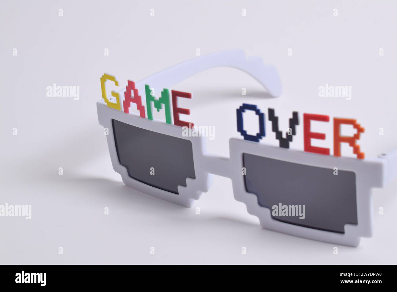 Party or birthday glasses that say "Game Over" on white background ...