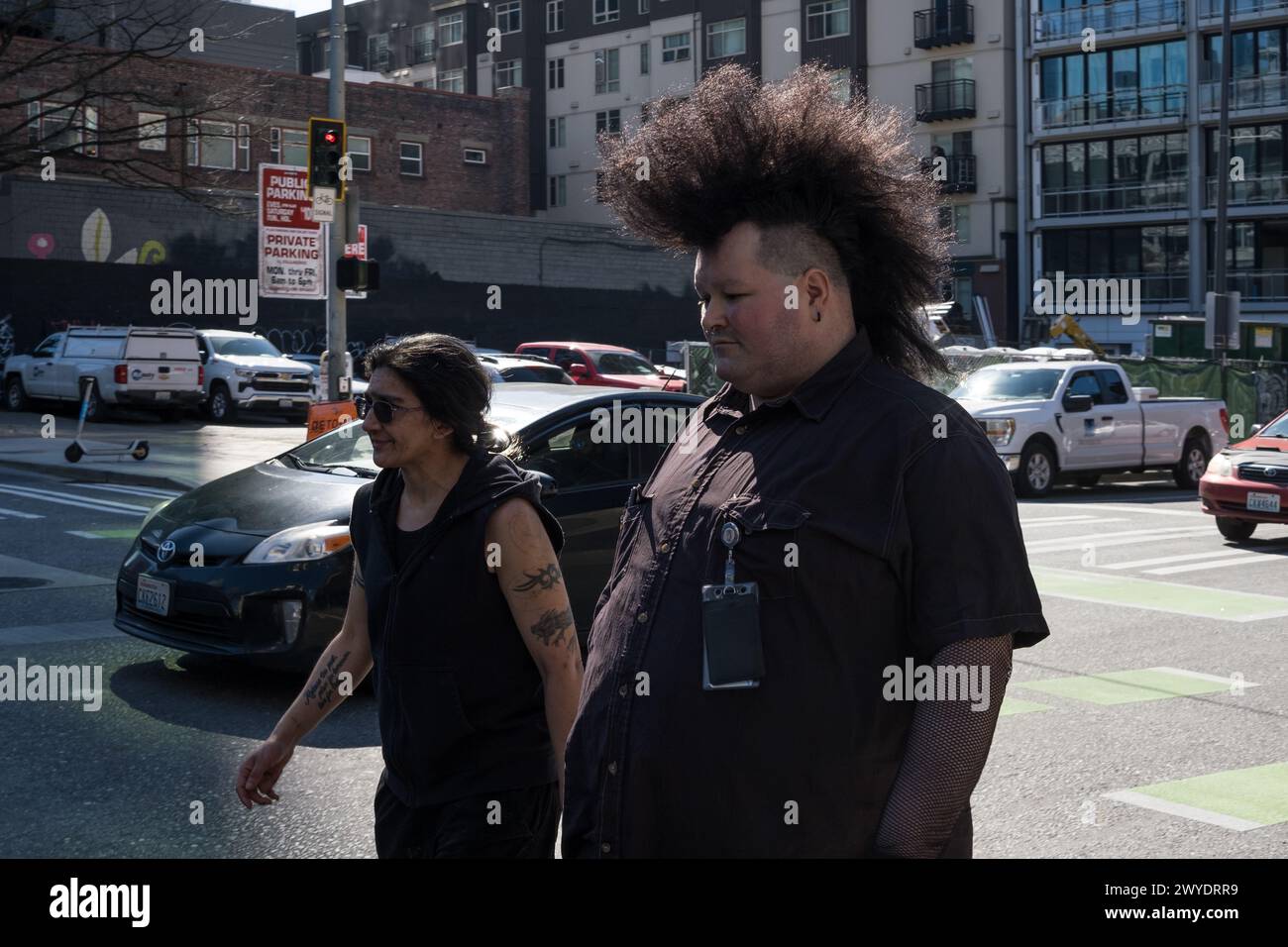 Seattle, USA. 18th Mar, 2024. Punk rock mohawk in downtown Stock Photo ...