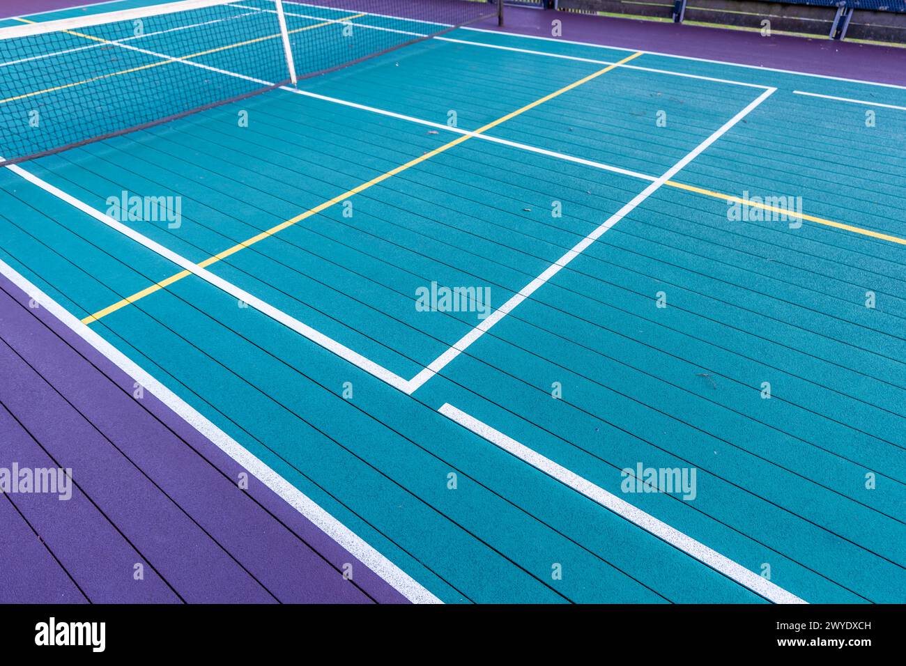 Elevated Platform Tennis, Paddle Ball courts with yellow pickelball ...