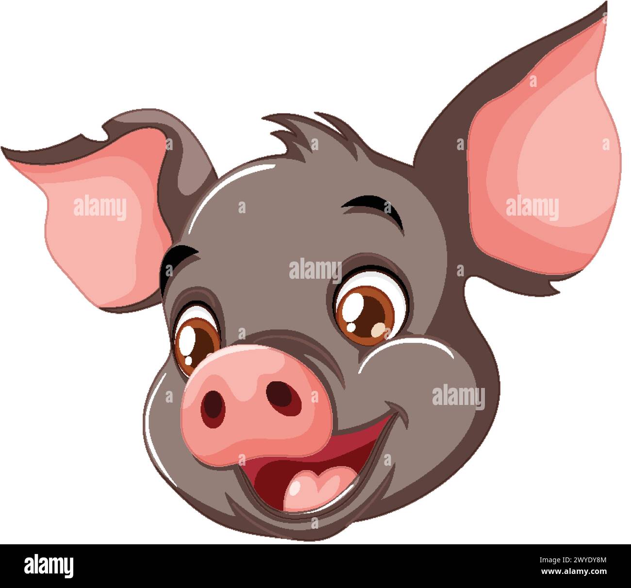 Vector graphic of a happy, smiling piglet Stock Vector Image & Art - Alamy