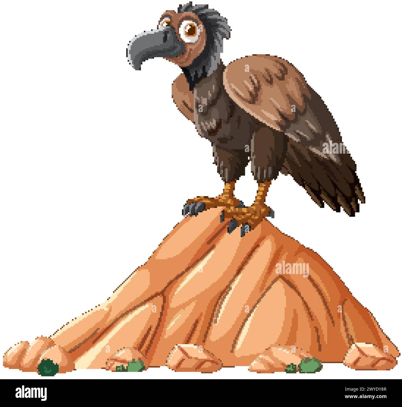 Cartoon vulture standing atop a small hill Stock Vector Image & Art - Alamy