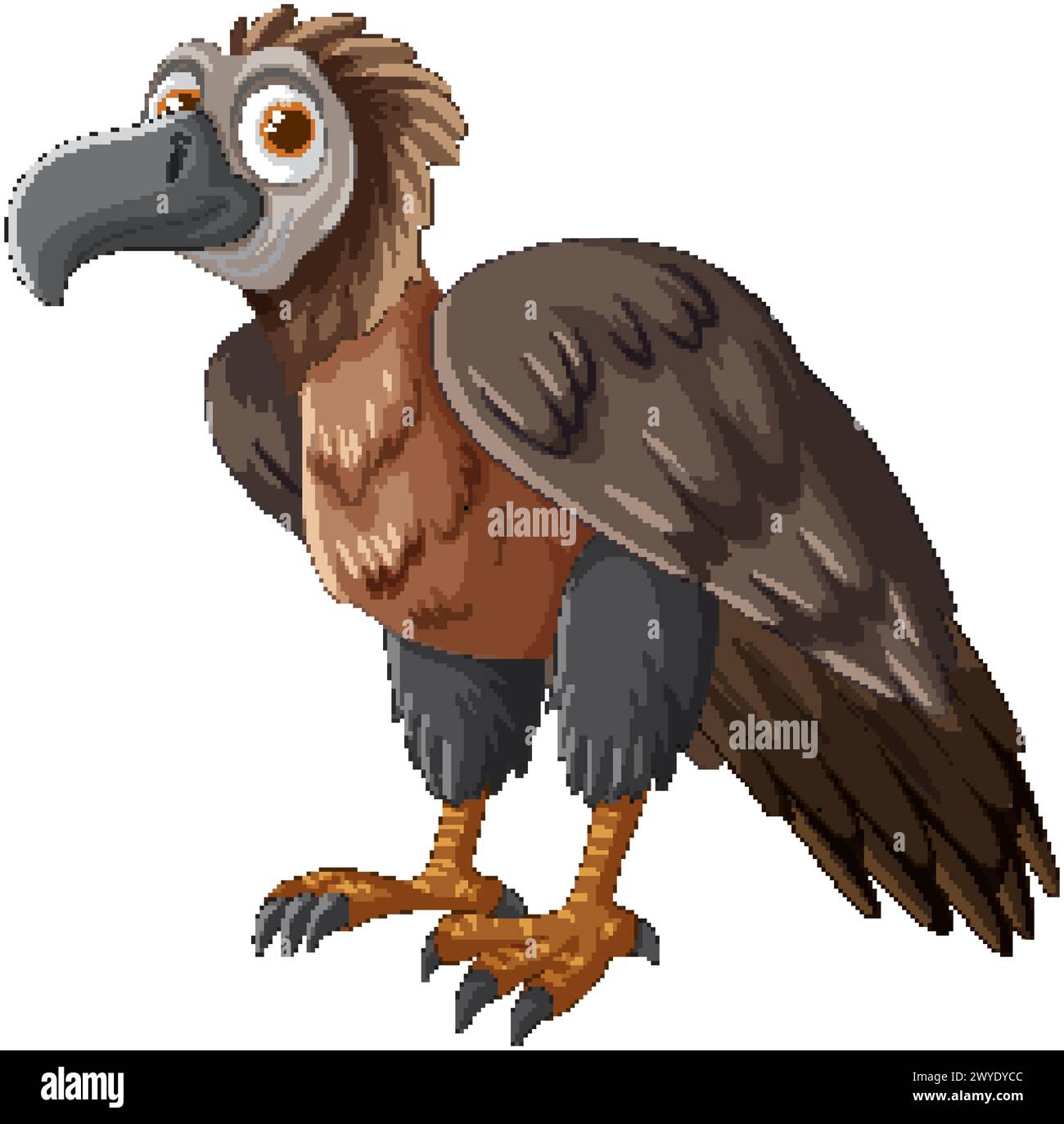 Vector illustration of a brown cartoon vulture Stock Vector Image & Art ...