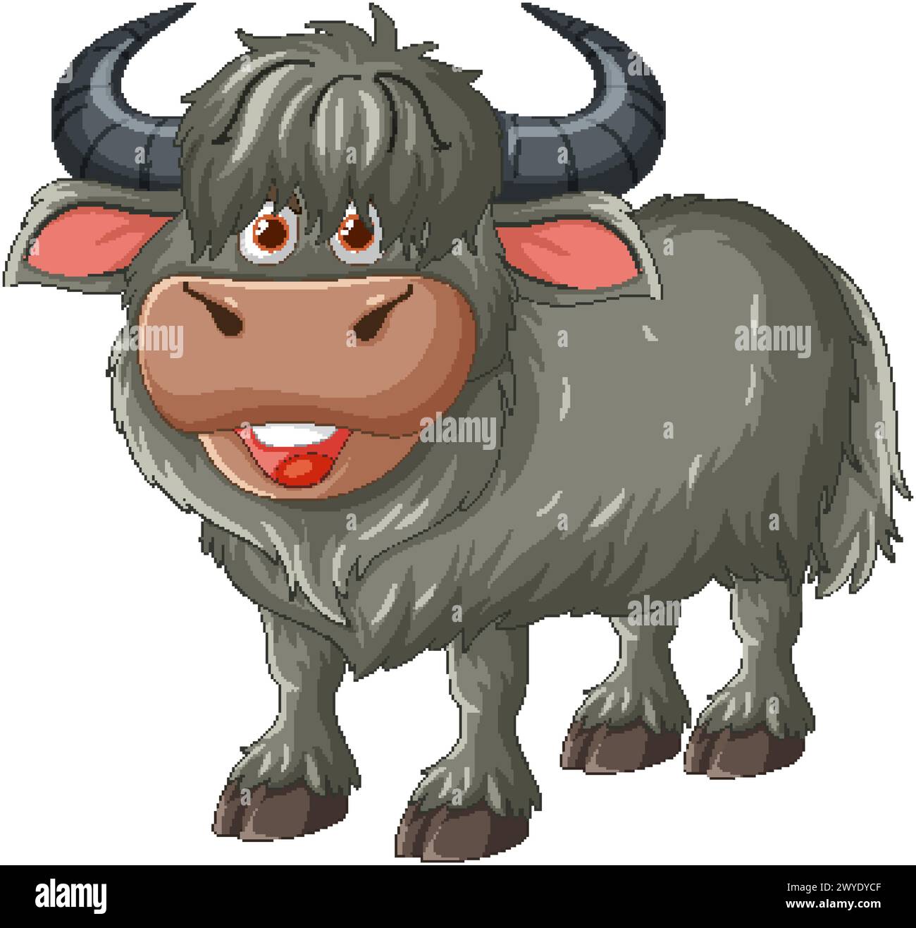 A cheerful yak character in a vector graphic style Stock Vector Image ...
