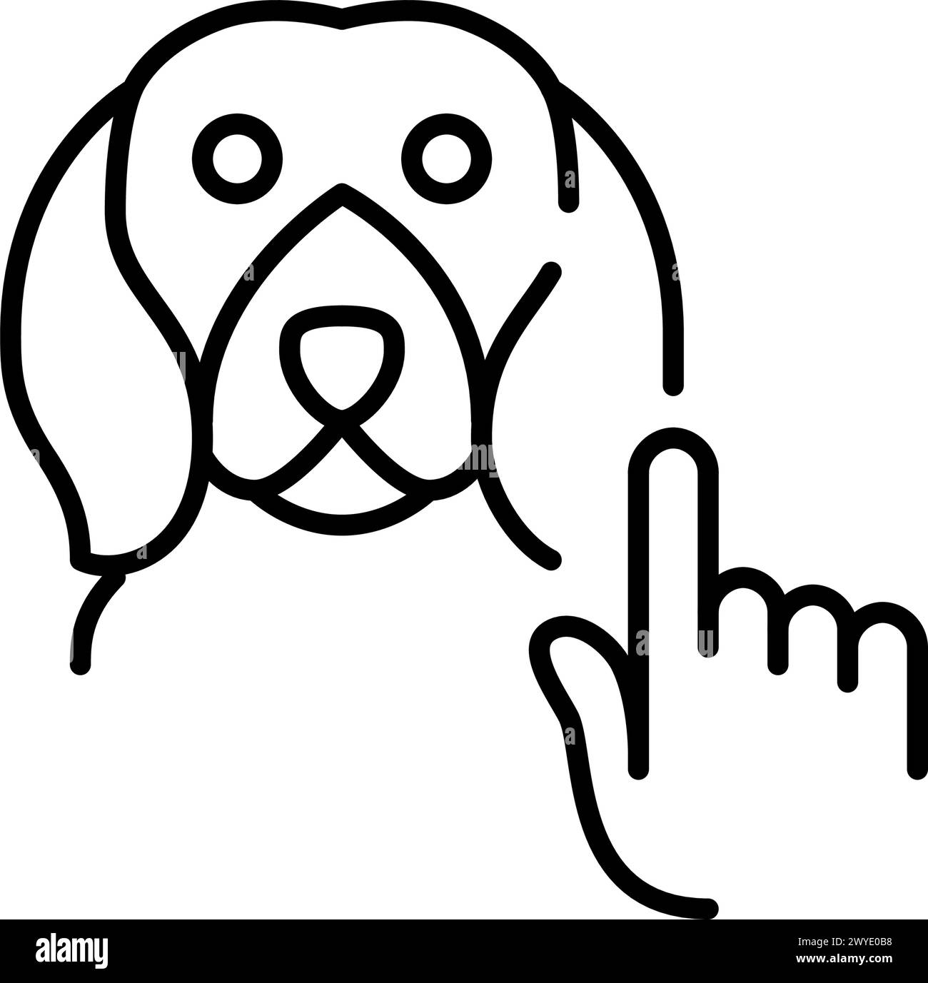 Find your pet. Finger tapping on dog picture. Browsing adoptable pets ...