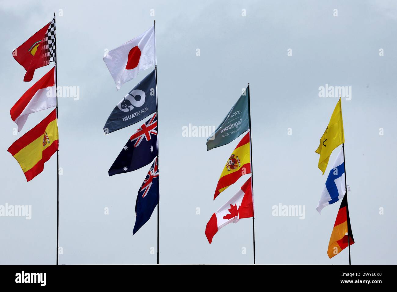 Suzuka, Japan. 06th Apr, 2024. Circuit atmosphere - flags. Formula 1 ...