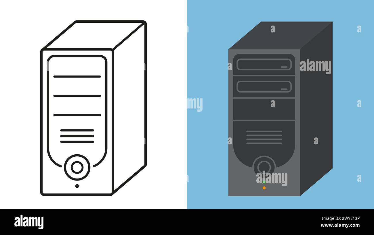 Computer case desktop Stock Vector Images - Alamy