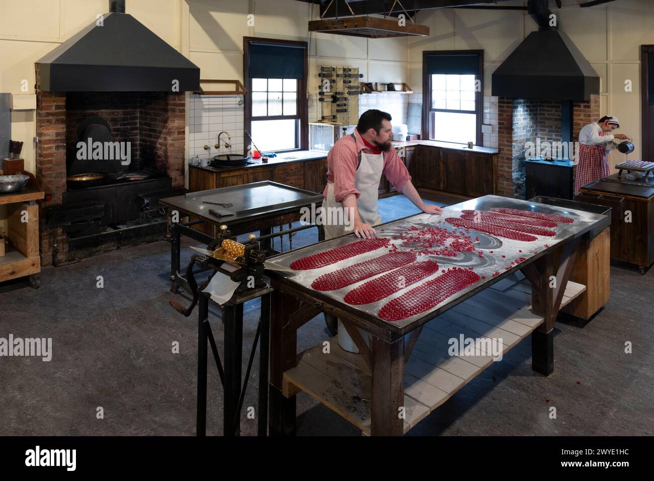 Confectionery Demonstration, making candy in open air museum Sovereign ...