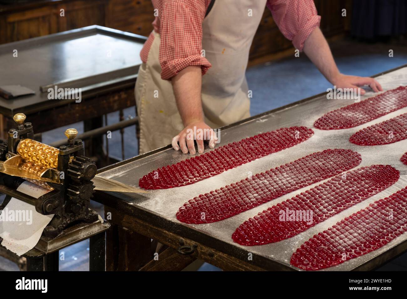 Confectionery Demonstration, making candy in open air museum Sovereign ...