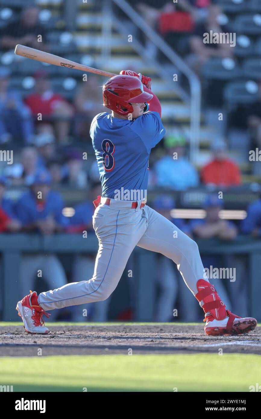 Bradenton, FL: Clearwater Threshers Bryson Ware (8) grounds out to ...