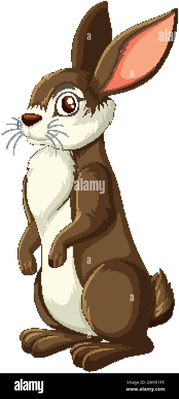 Vector illustration of an adorable standing rabbit Stock Vector Image ...