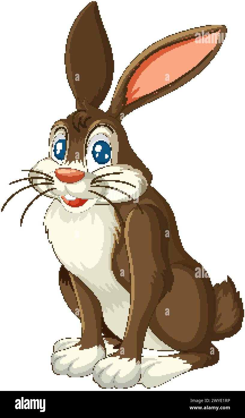 Vector graphic of a happy, brown rabbit Stock Vector Image & Art - Alamy