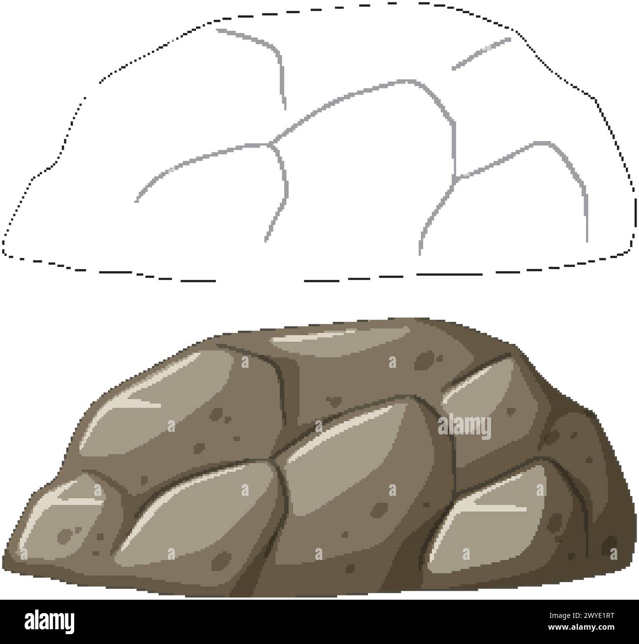 Two rocks depicted in vector style illustration Stock Vector Image ...