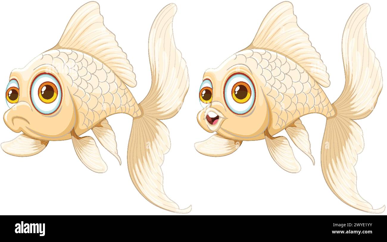 Two cartoon goldfish swimming side by side Stock Vector Image & Art - Alamy