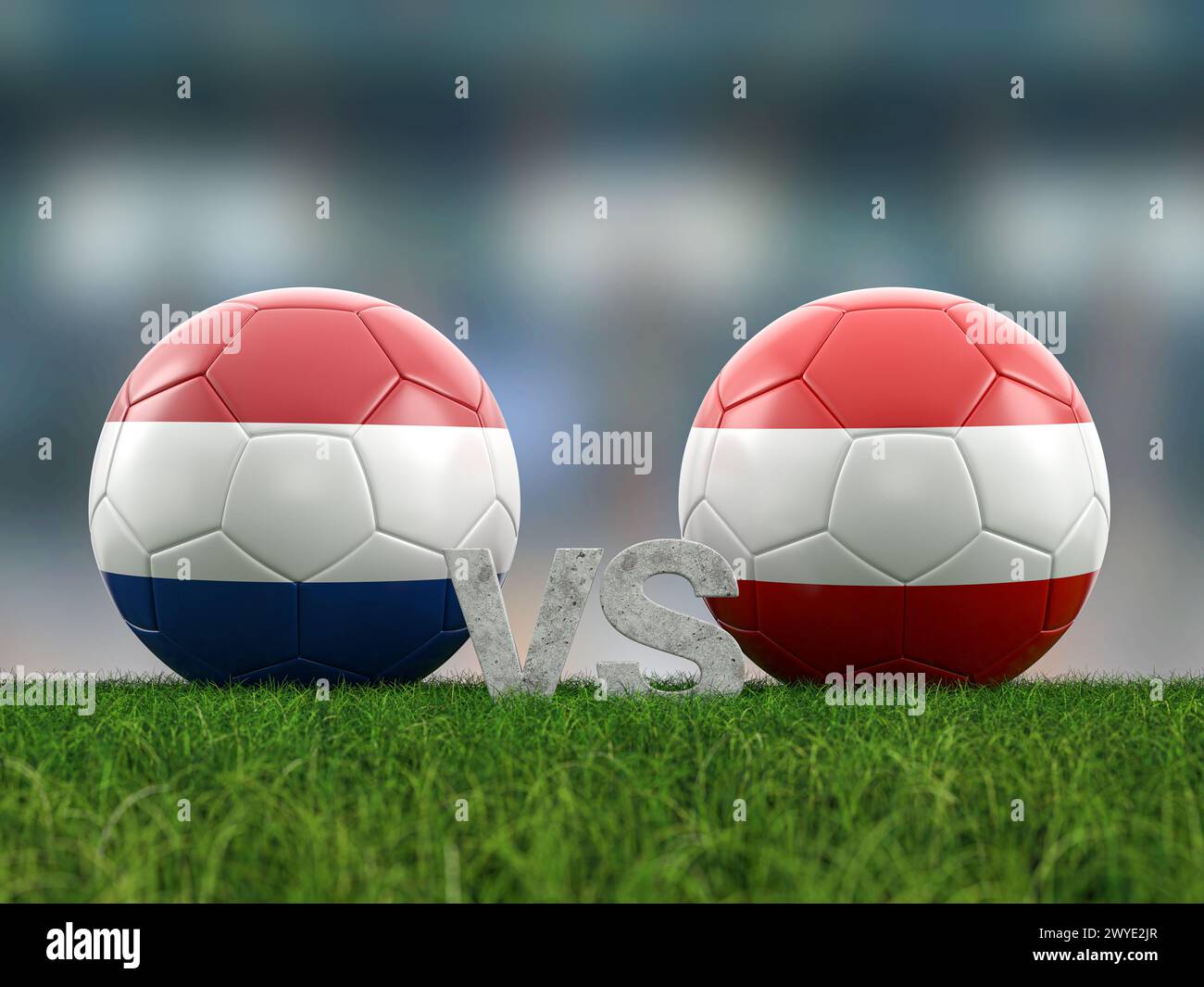Football euro cup group D Netherlands vs Austria. 3d illustration Stock ...
