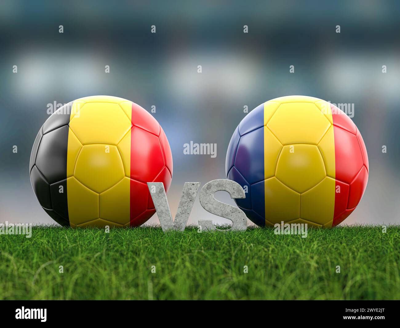Football euro cup group E Belgium vs Romania. 3d illustration Stock ...