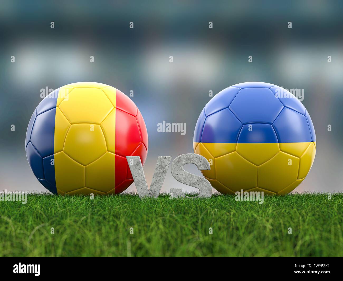 Football euro cup group E Romania vs Ukraine. 3d illustration Stock ...