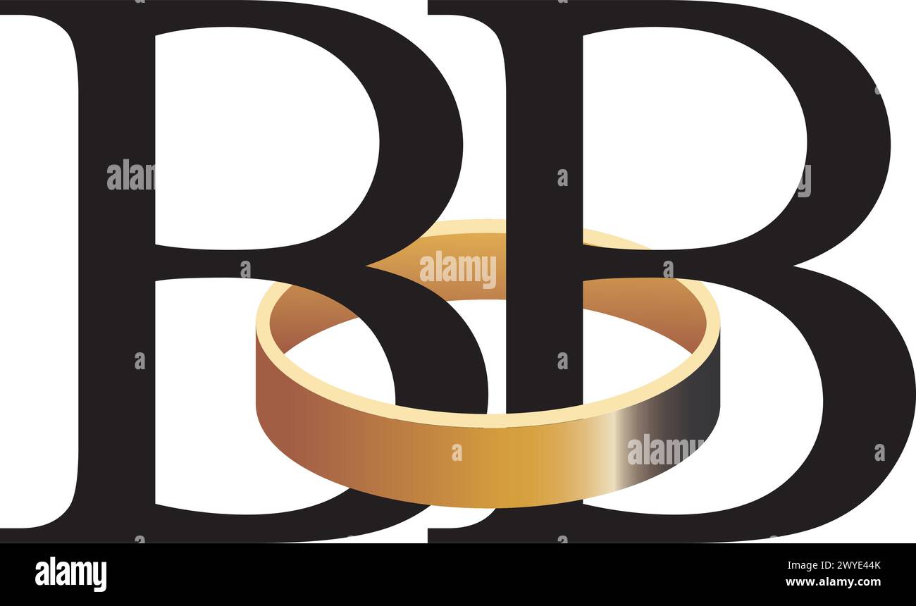 B and B Letter With Wedding Ring Logo. - Vector Stock Vector Image ...