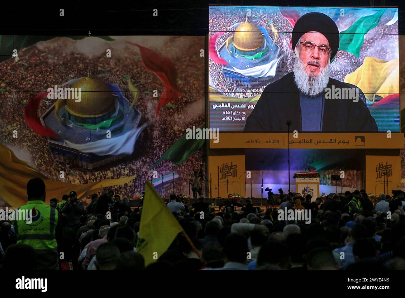 Beirut, Beirut, Lebanon. 5th Apr, 2024. Pro-Iranian Hezbollah Secretary ...