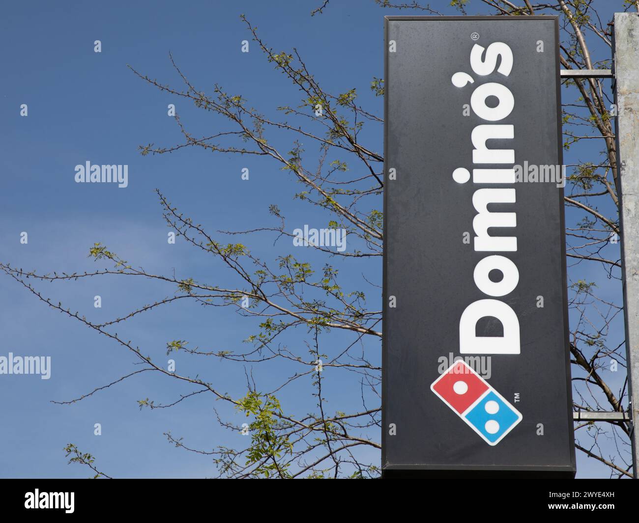 Bordeaux , France - 04 04 2024 : Dominos pizza sign text and brand logo ...
