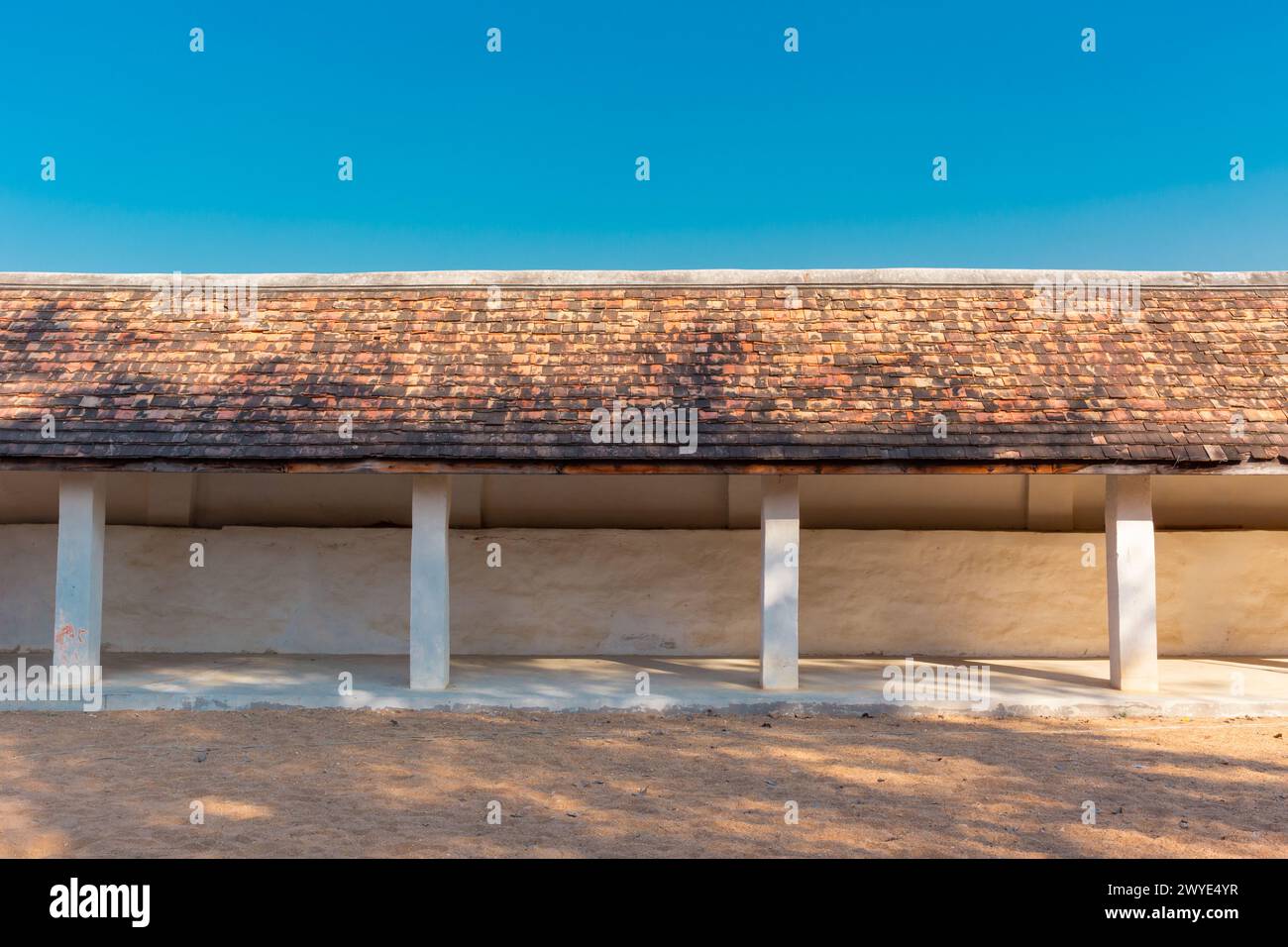 Lanna style eaves roof walk path way traditional architecture in ...