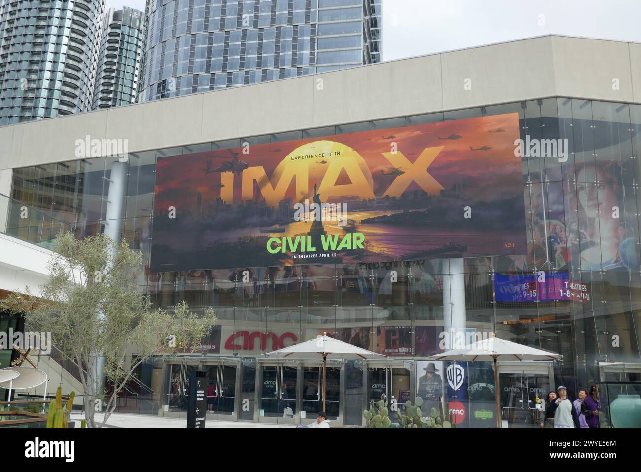 Los Angeles, California, USA 4th April 2024 Civil War Billboard at AMC ...
