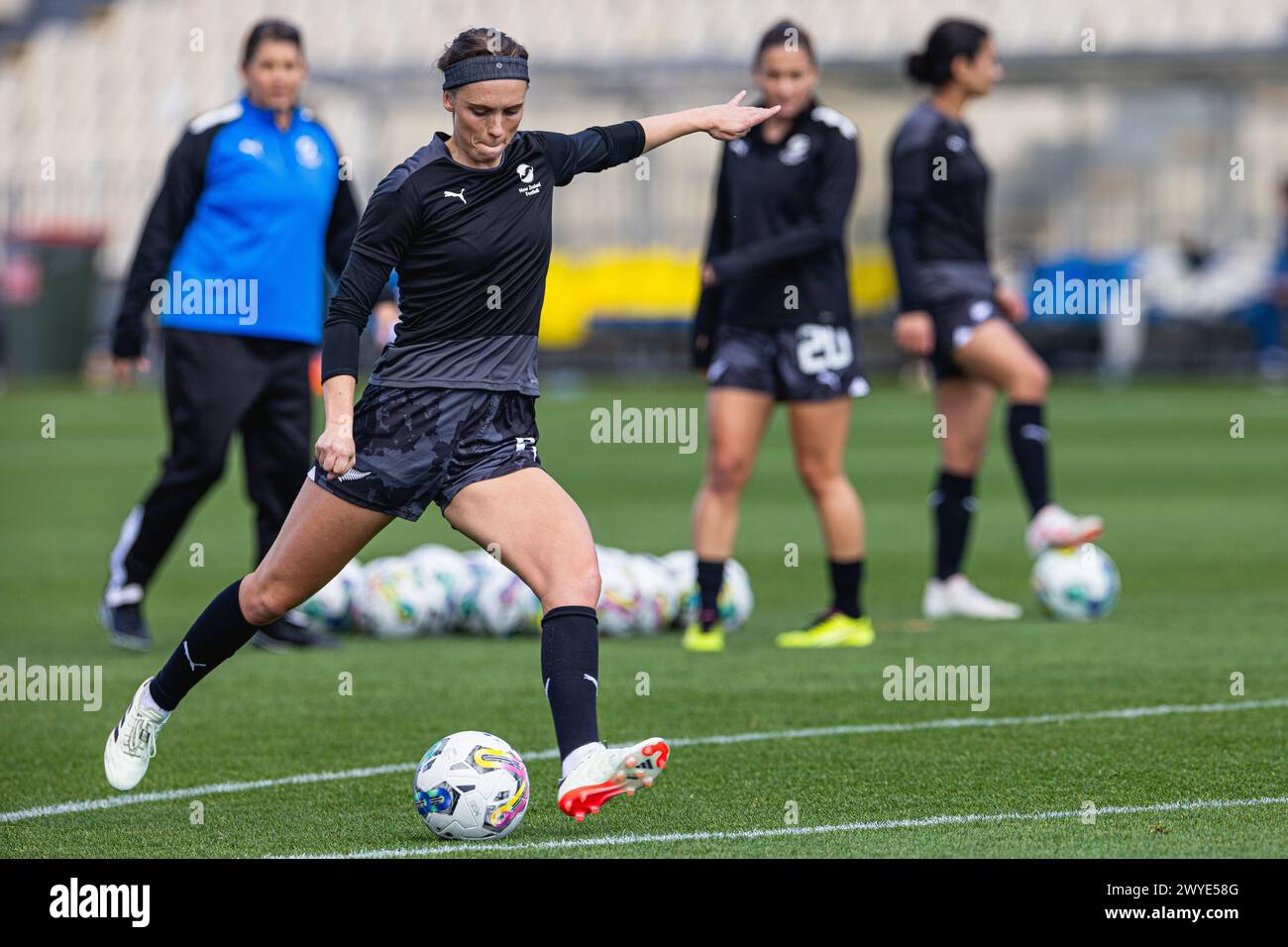 Christchurch, New Zealand, April 6th 2024: Daisy Cleverley prepares to ...