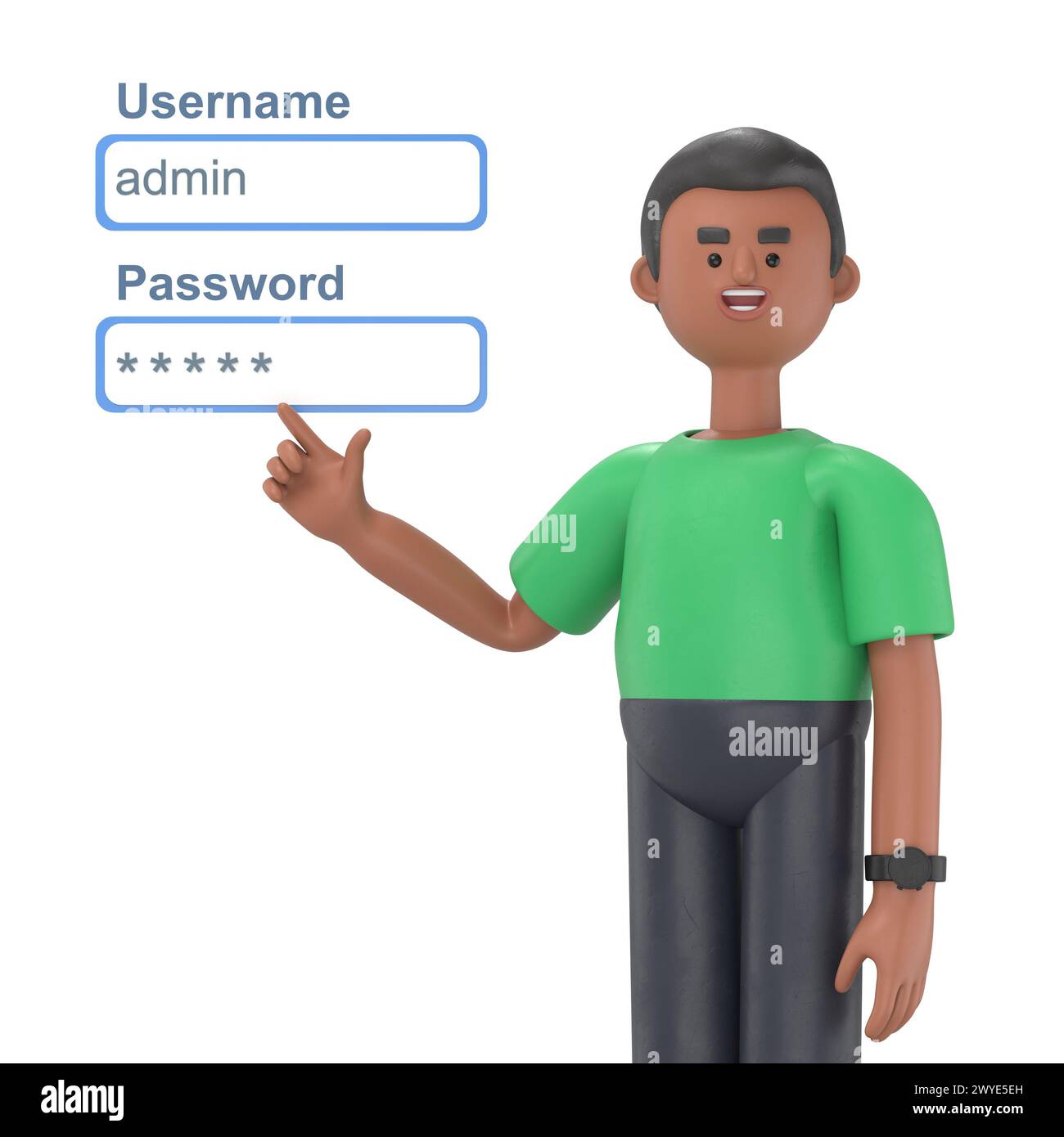 African man on computer in office Cut Out Stock Images & Pictures - Alamy