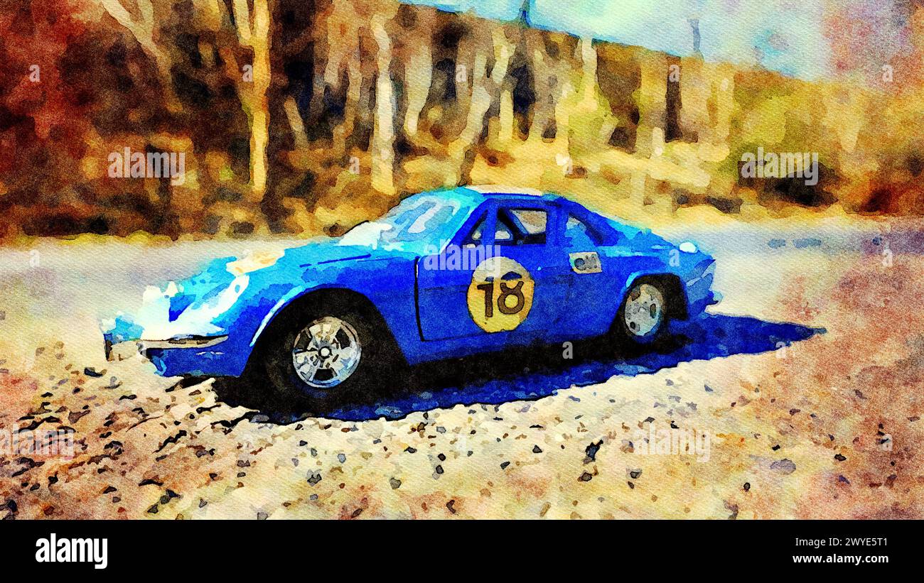 Stockholm, Sweden, April 16,2020. Watercolor representing a historic ...