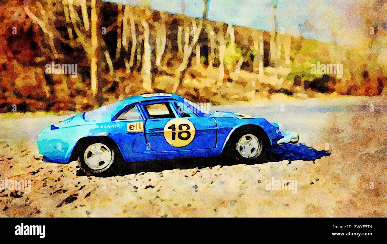 Stockholm, Sweden, April 16,2020. Watercolor representing a historic ...