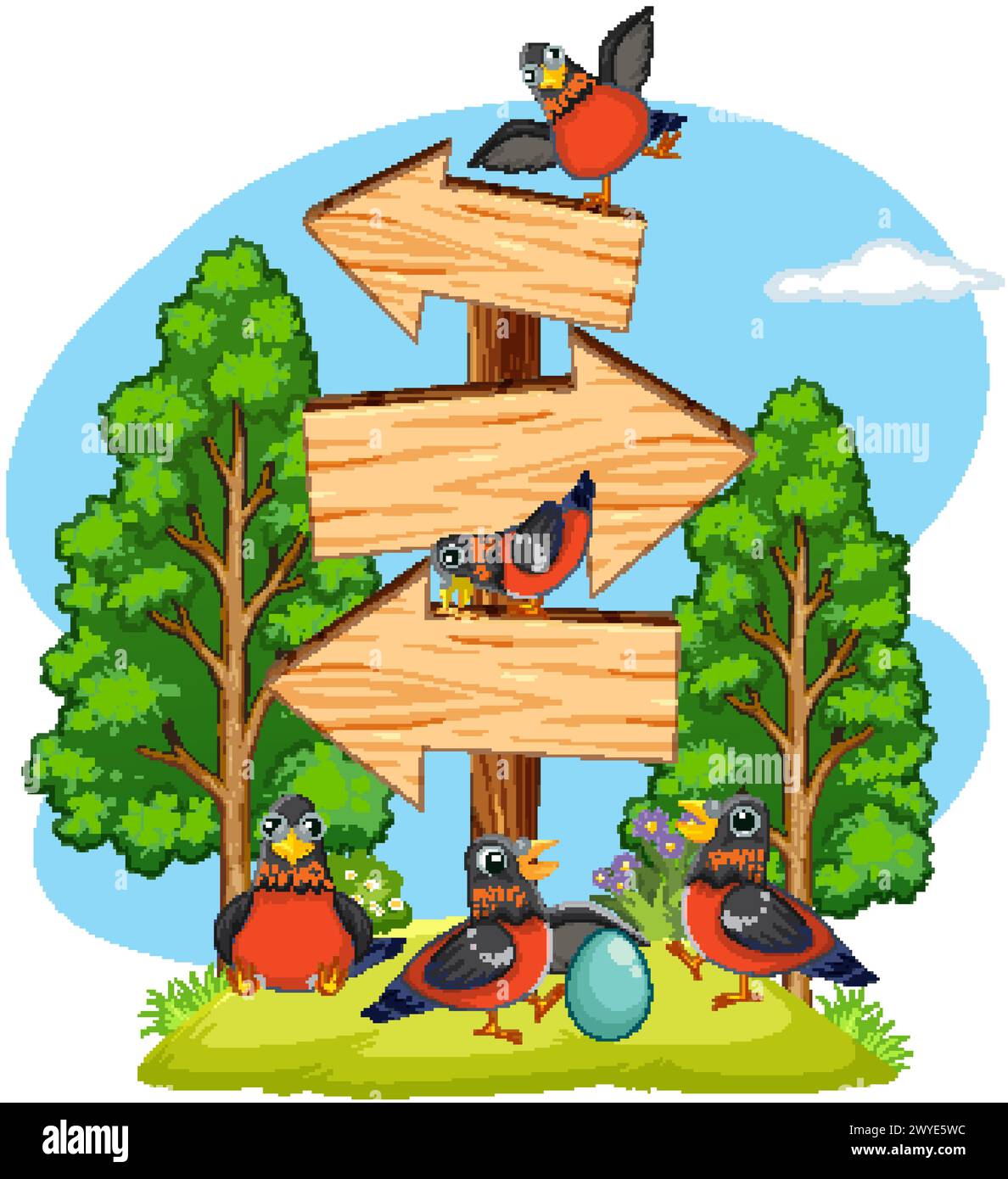 Robin like birds Stock Vector Images - Alamy