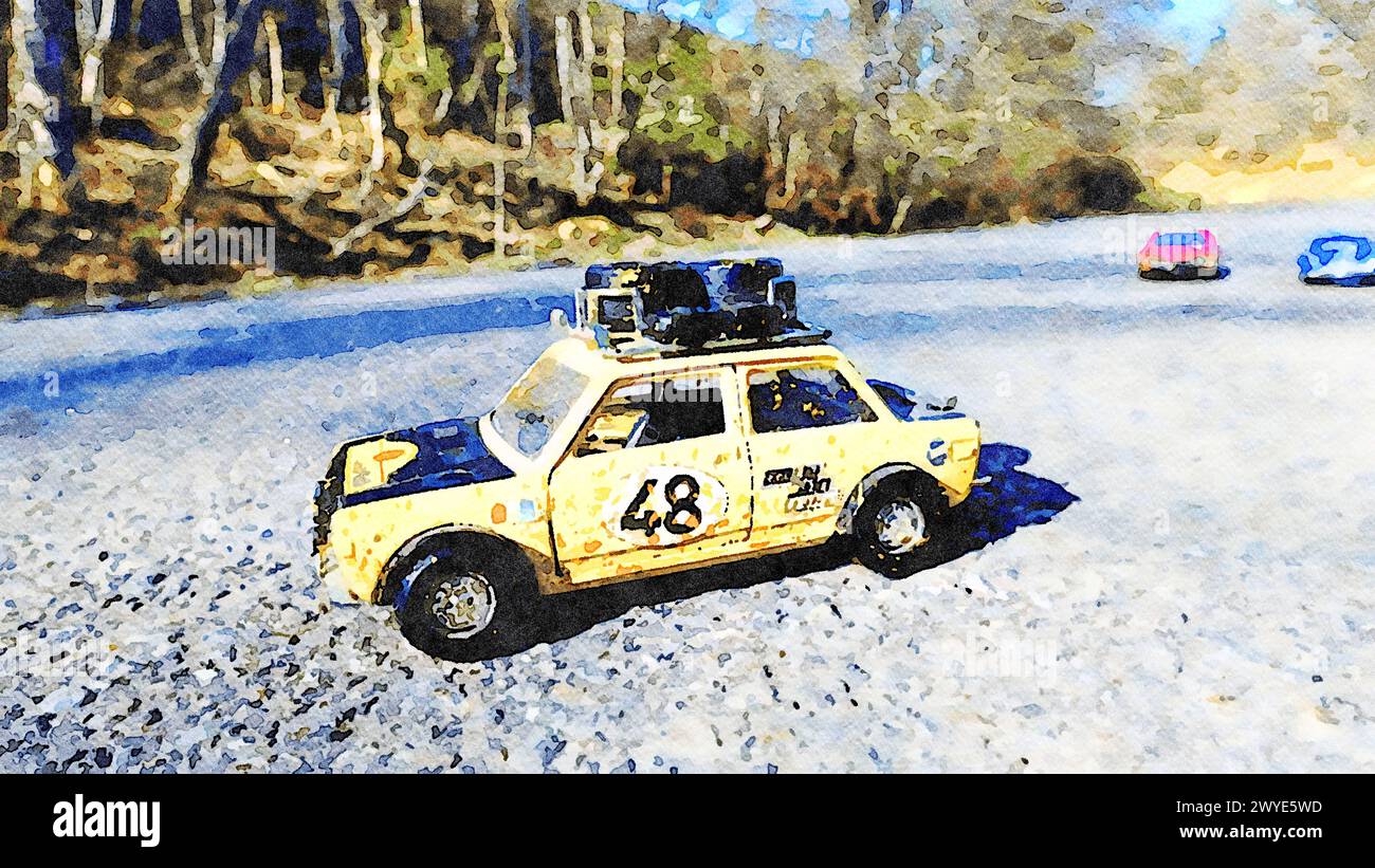 Stockholm, Sweden, April 16,2020. Watercolor representing a historic ...