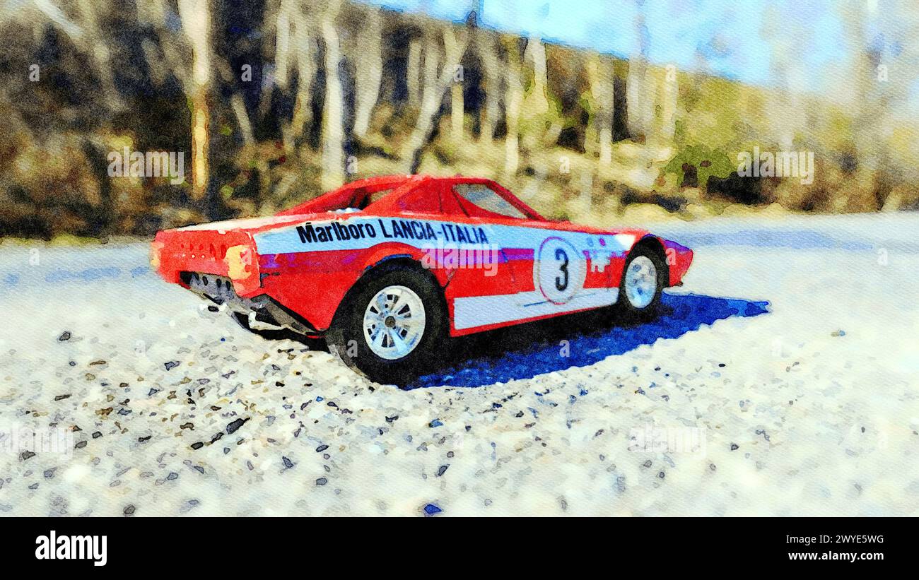 Stockholm, Sweden, April 16,2020. Watercolor representing a historic ...