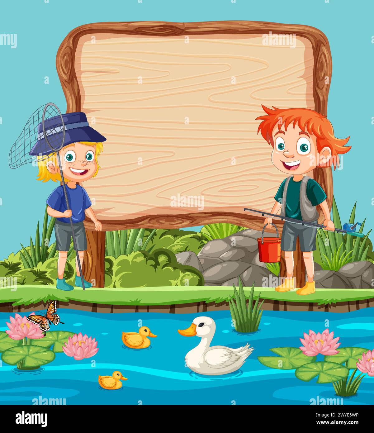 Pond plants and fishing rod hi-res stock photography and images - Alamy