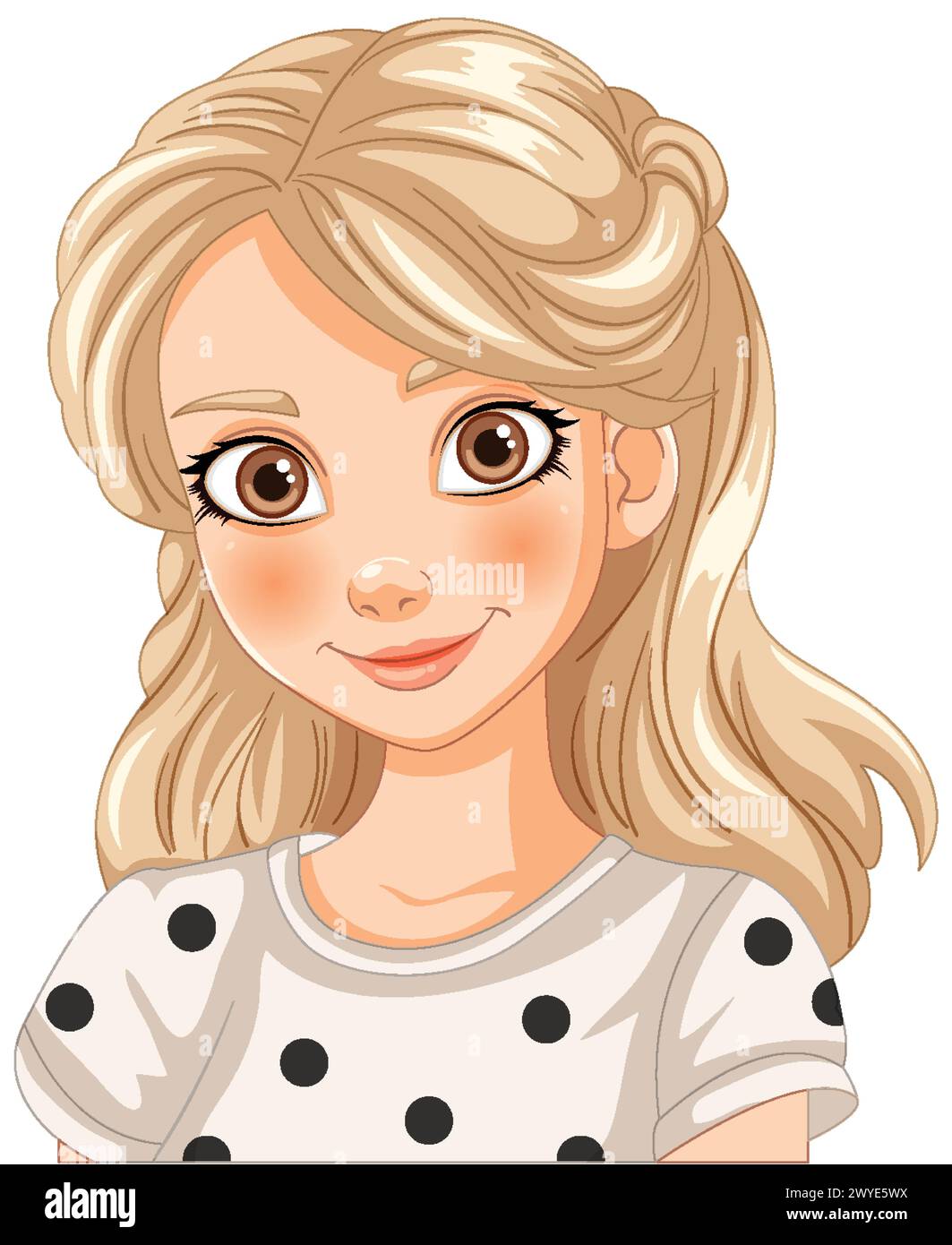 Illustration of a cheerful young girl smiling Stock Vector Image & Art ...