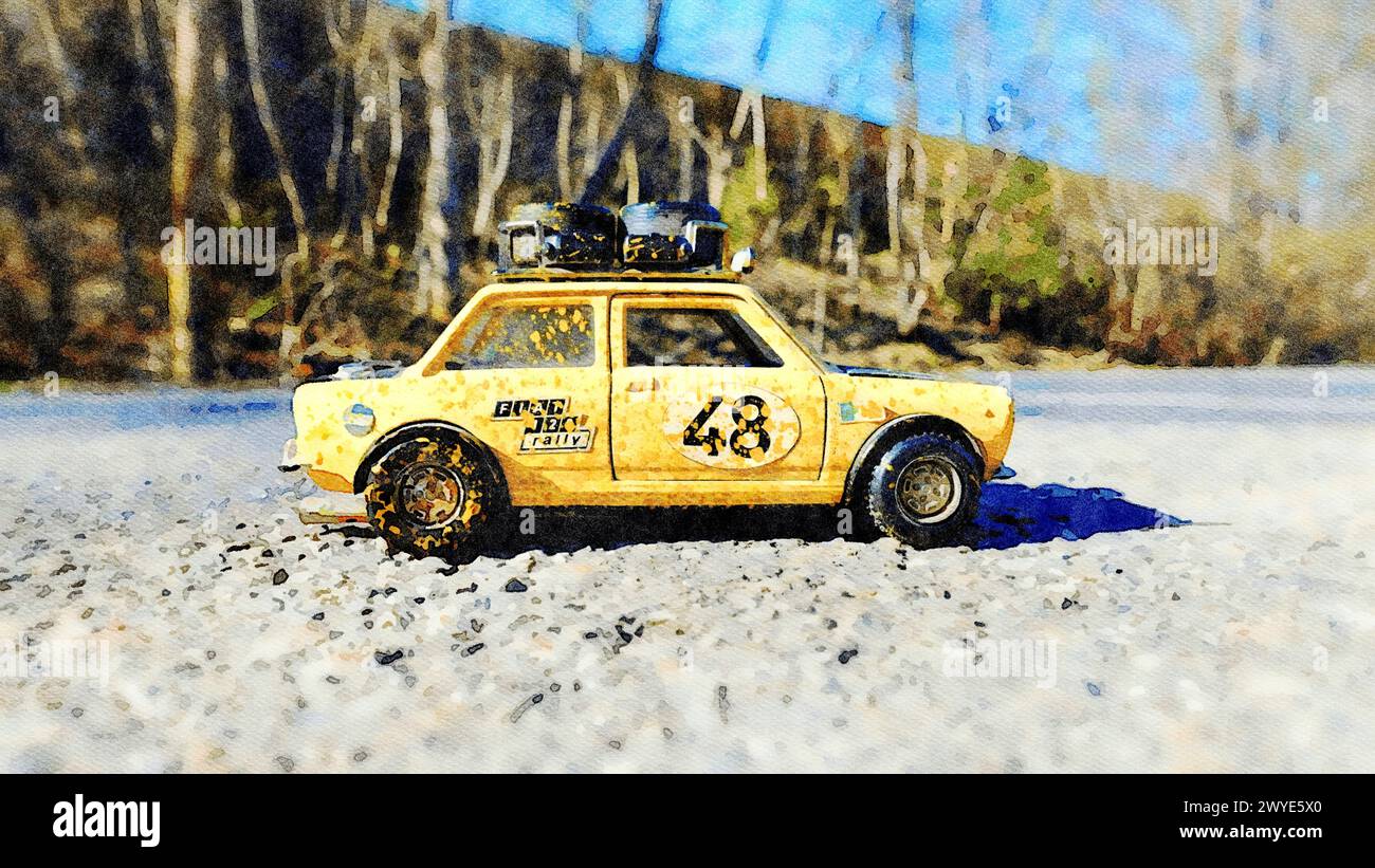 Stockholm, Sweden, April 16,2020. Watercolor representing a historic ...