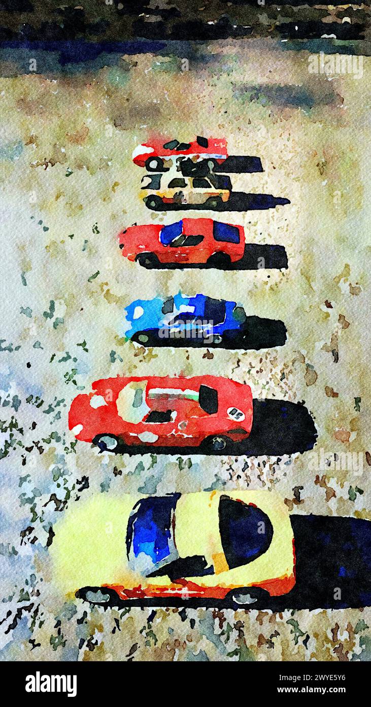 Stockholm, Sweden, April 16,2020. Watercolor representing a group of ...