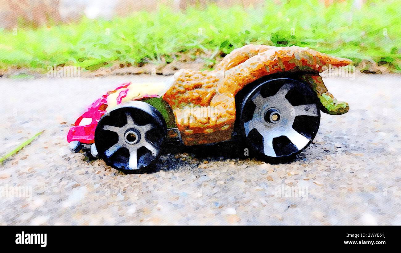 Stockholm, Sweden, April 16,2020. Watercolor representing a custom red ...