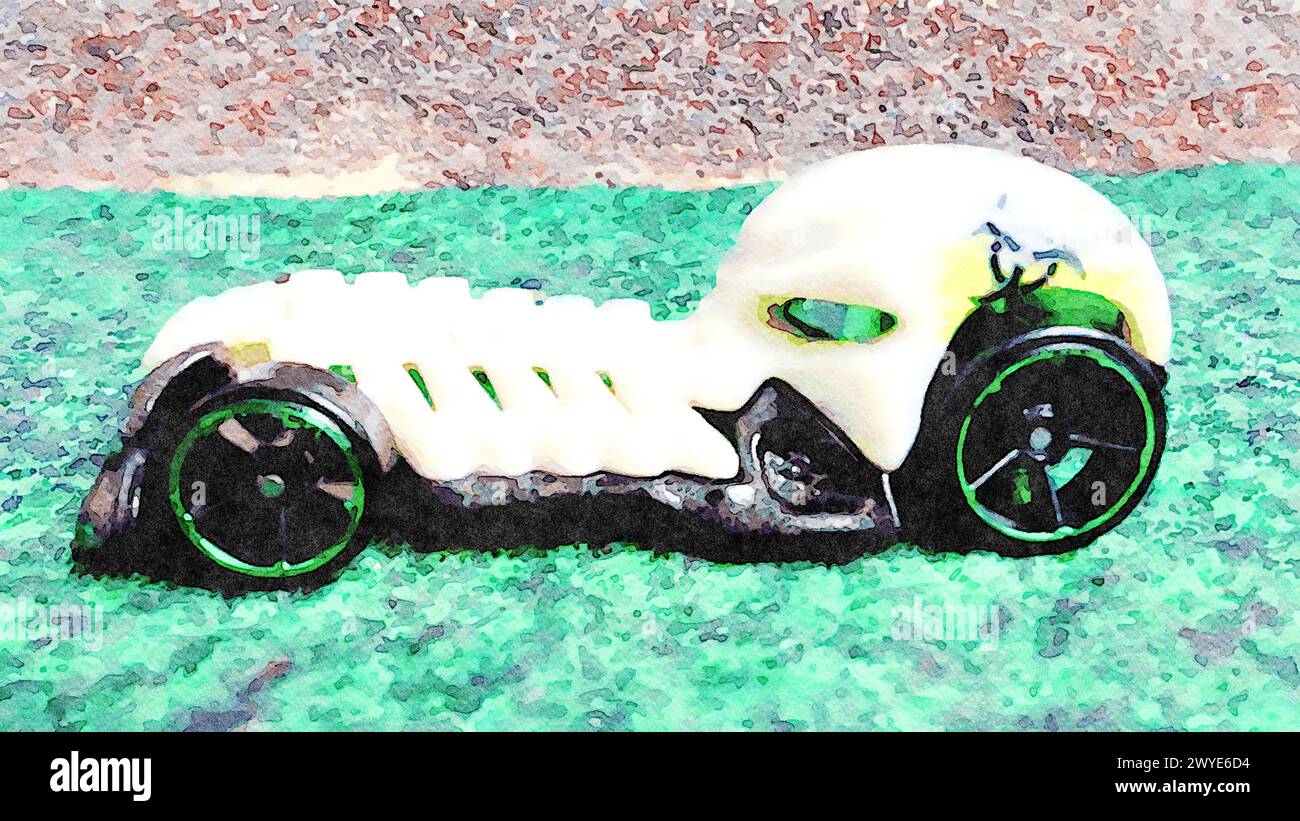 Stockholm, Sweden, April 16,2020. Watercolor representing a custom ...