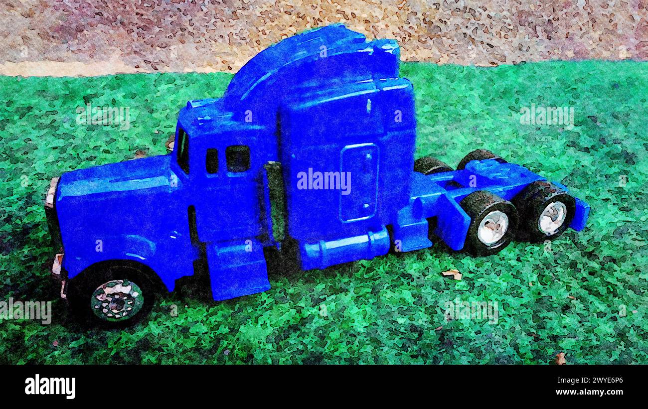 Stockholm, Sweden, April 16,2020. Watercolor representing a blue ...