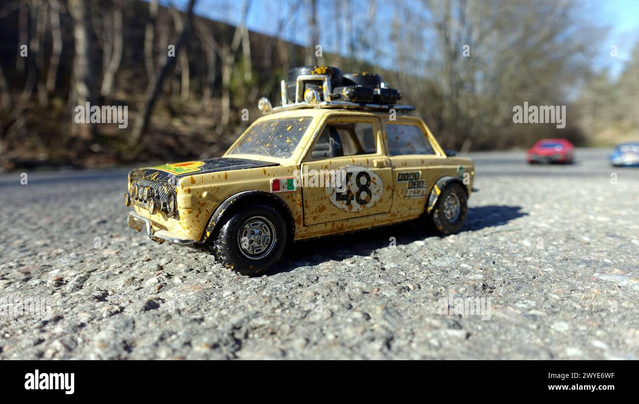 A vintage collector's model of a rally racing sports car Stock Photo ...