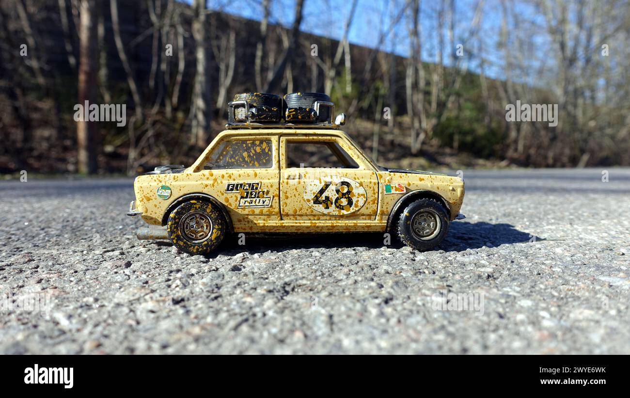 A vintage collector's model of a rally racing sports car Stock Photo ...