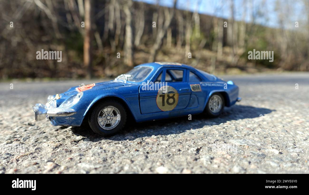A vintage collector's model of a rally racing sports car Stock Photo ...
