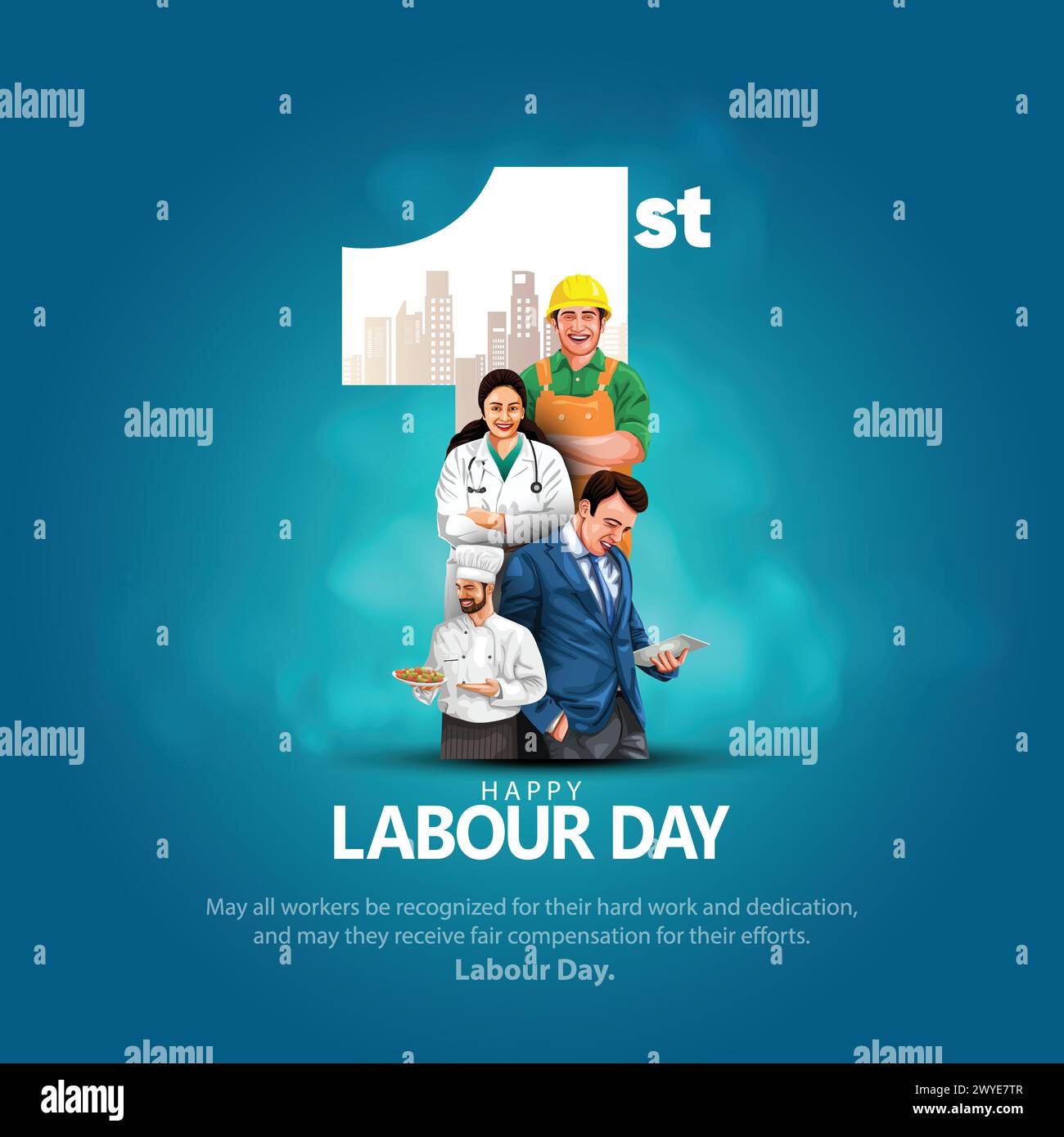 happy Labour day or international workers day vector illustration with workers. labor day and ...