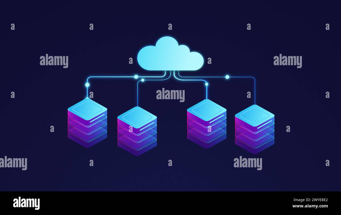 Cloud storage icon concept data exchange process Stock Photo - Alamy