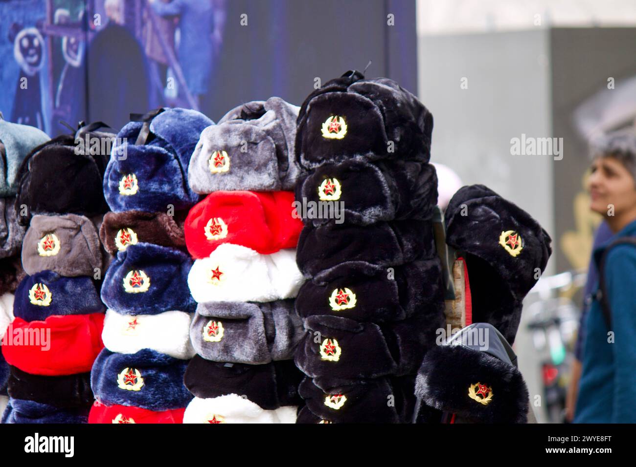 2024 a gypsy man vendor sells fur hats in hi-res stock photography and ...