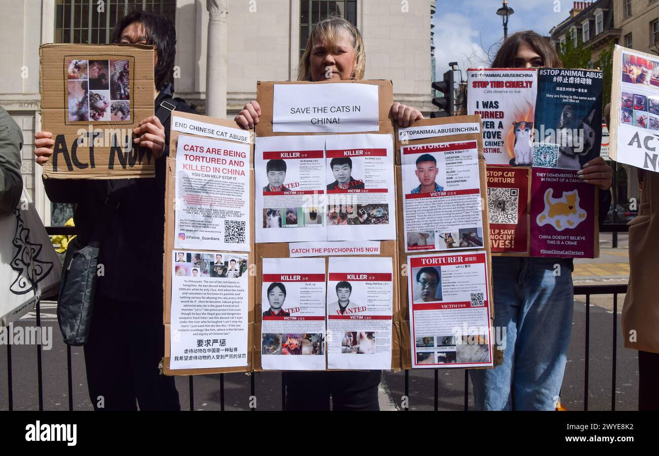 London, England, UK. 5th Apr, 2024. Animal rights activists gathered ...