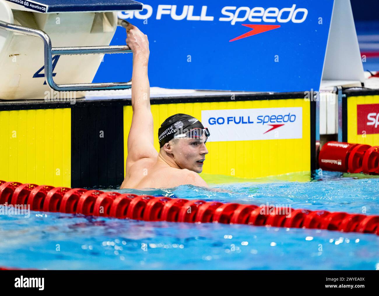 LONDON, UNITED KINGDOM. 05 April, 2024. Duncan Scott checks the result ...